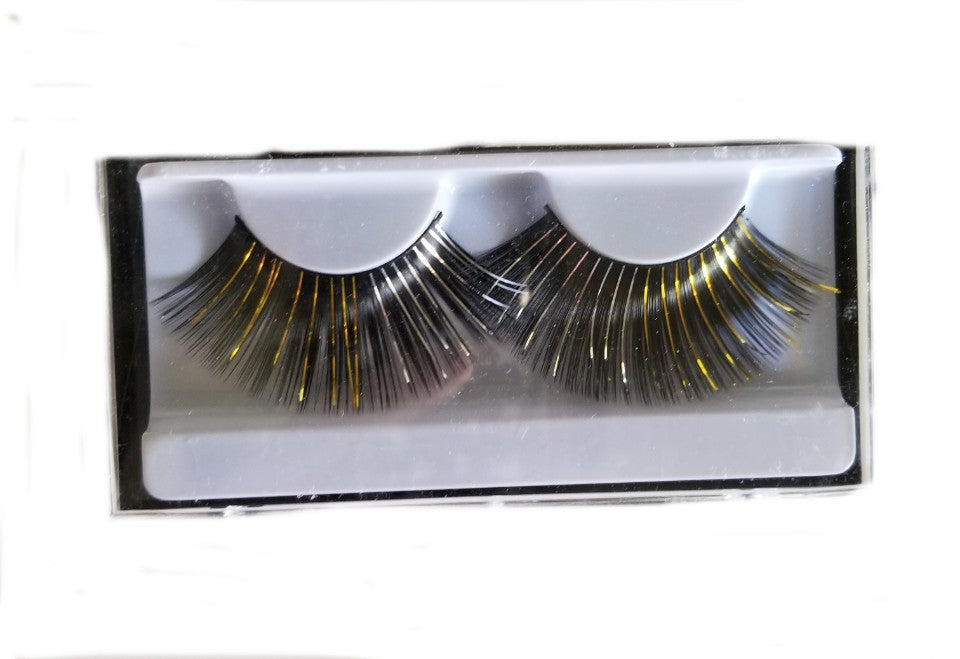 Sheer Swim Black Gold False Eyelashes Long Thick Drag Queen Falsies Ey