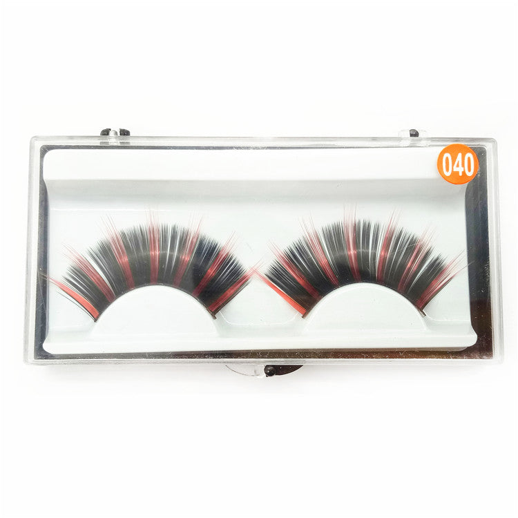 Sheer Swim Red Black False Eyelashes Long Thick Drag Queen Falsies Eye