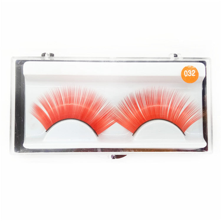 Sheer Swim Orange False Eyelashes Long Thick Drag Queen Falsies Eye La