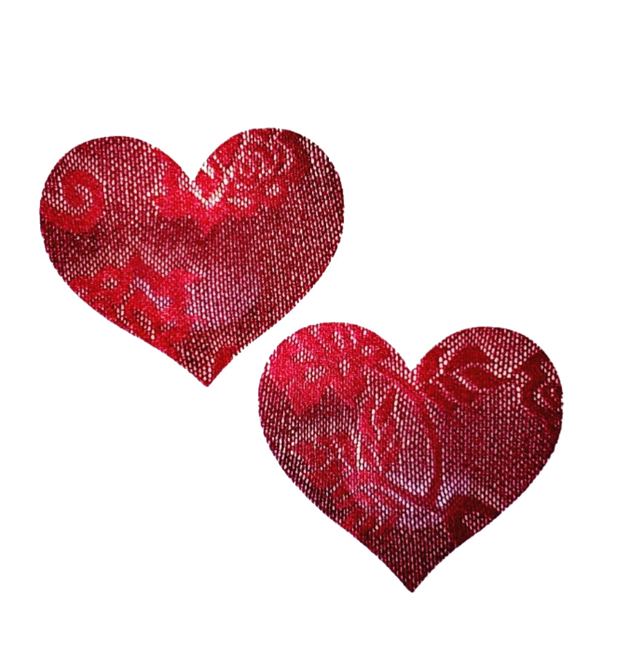 Heart-Shaped Purple Lace Pasties – Sheer Swim