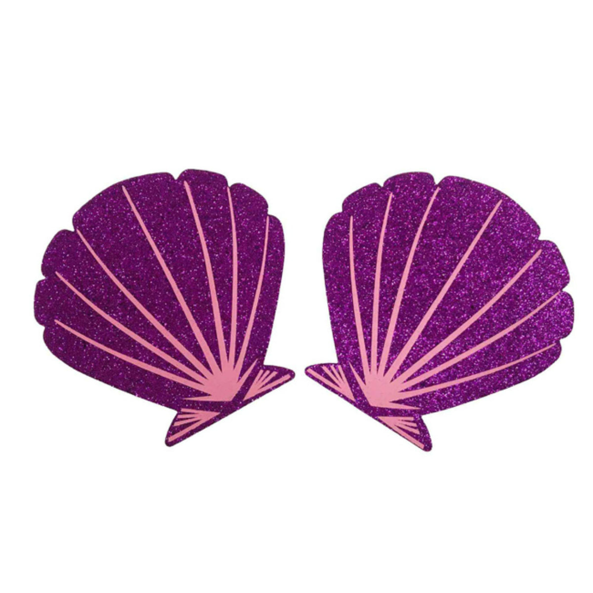 Purple Shell Shimmering Pasties - Elegant Stick-On Nipple Covers for ...