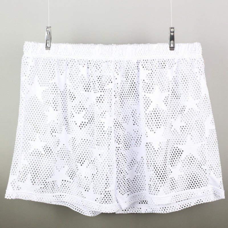 Black or White Star Sheer Swim Fishnet Men's Shorts - Stylish and ...